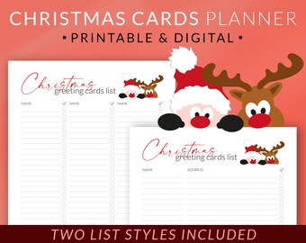 Christmas Card List | Etsy