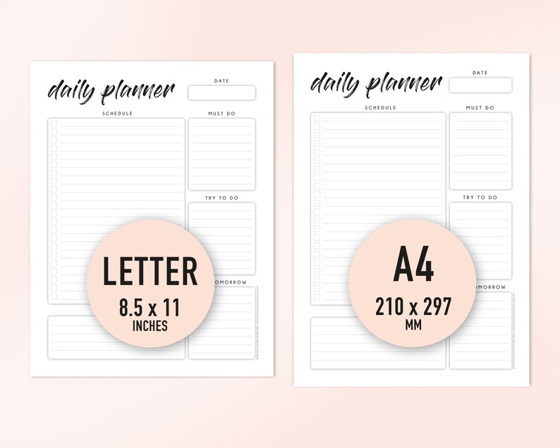 Daily Planner Printable & Fillable PDF One Day to Do List - Etsy