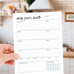 Food Journal Printable & Fillable PDF – Daily Health Tracker – Diet ...