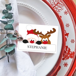 Christmas Editable Place Cards Template – Printable Table Seating Cards ...