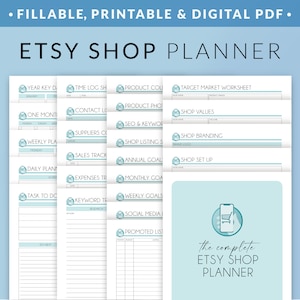 Etsy Shop Planner Printable Kit – Etsy Seller Online Business Goals ...