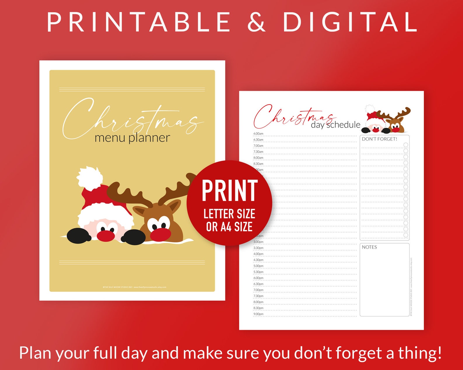 Christmas Menu Planner Printable Kit – Holiday Meal Planning Template ...