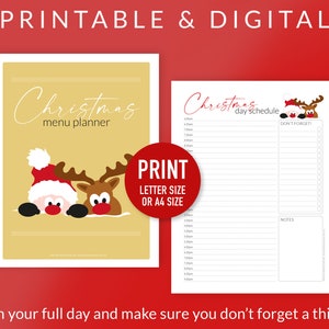 Christmas Menu Planner Printable Kit – Holiday Meal Planning Template ...