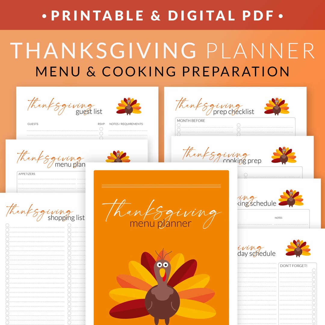 Thanksgiving Menu Planner Printable Kit – Holiday Meal Planning ...