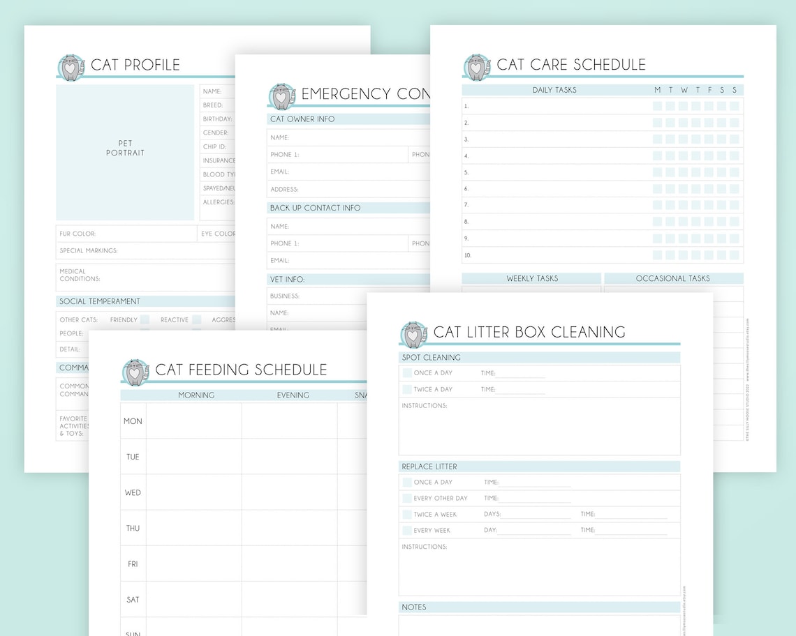 Cat Sitter Guide Fillable & Printable PDF – Kitty Pet Sitter Notes ...