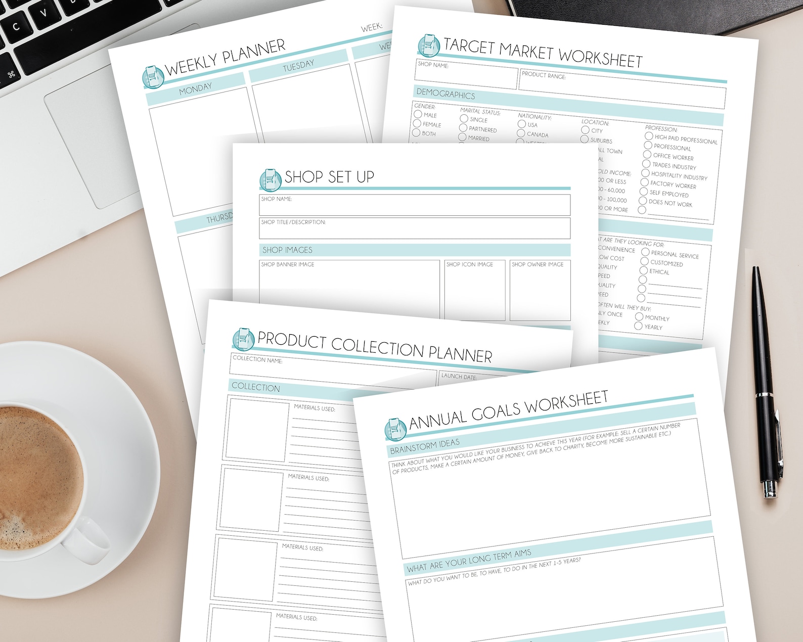 Etsy Shop Planner Printable Kit – Etsy Seller Online Business Goals ...