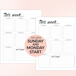 Weekly Planner Printable Fillable PDF – to Do List Organiser – Diary ...