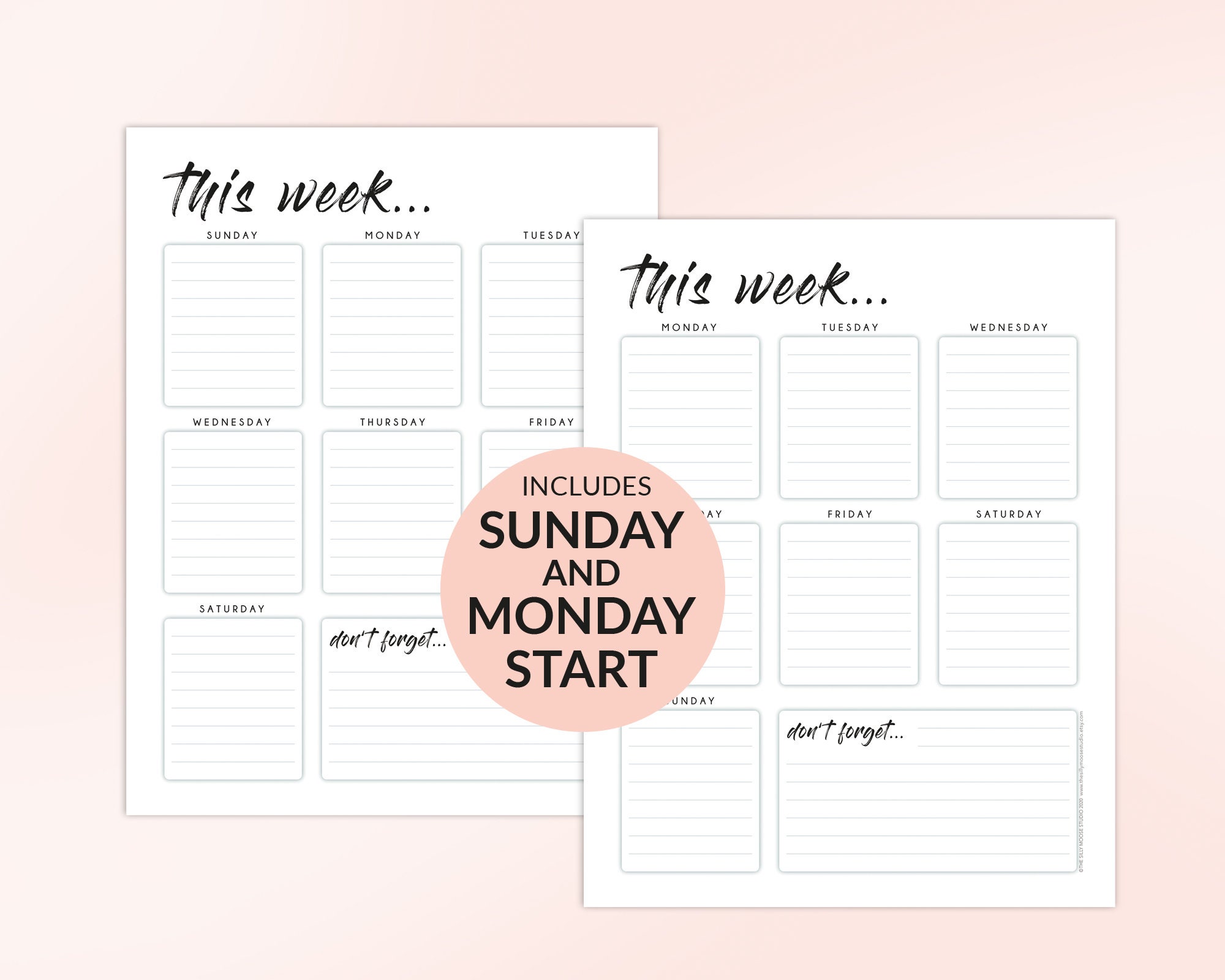 Weekly Planner Printable Fillable PDF – to Do List Organiser – Diary ...