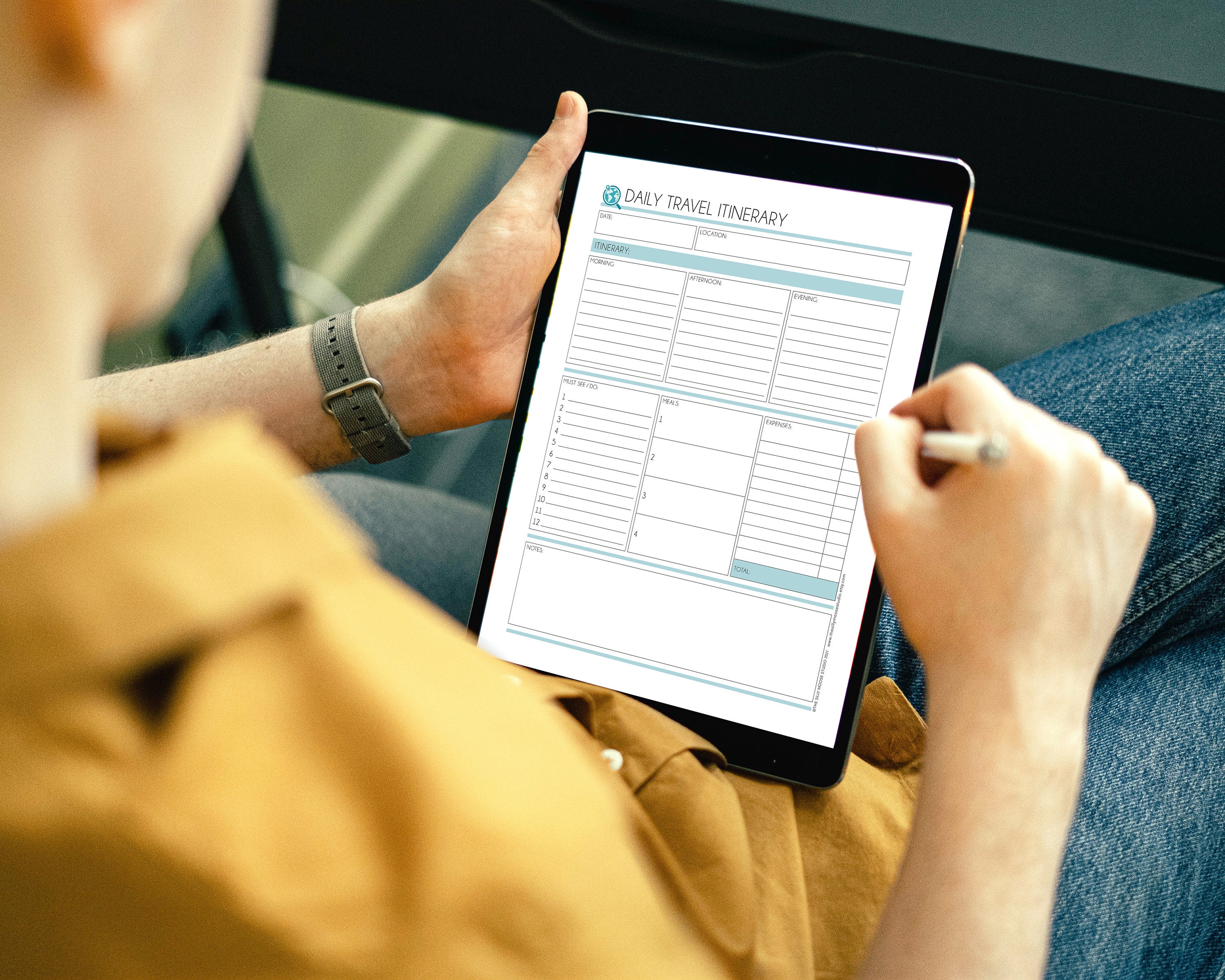 Daily Travel Itinerary Template Fillable, Printable & Digital PDF ...
