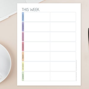 Weekly Planner Printable & Digital Rainbow to Do List - Etsy