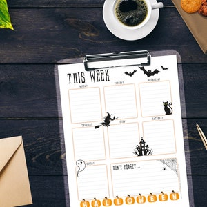Weekly Planner Printable to Do List for Halloween Print at - Etsy UK