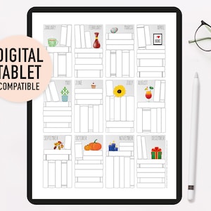 Book Tracker Printable – Bookshelf Reading Log – Books I've Read Poster ...