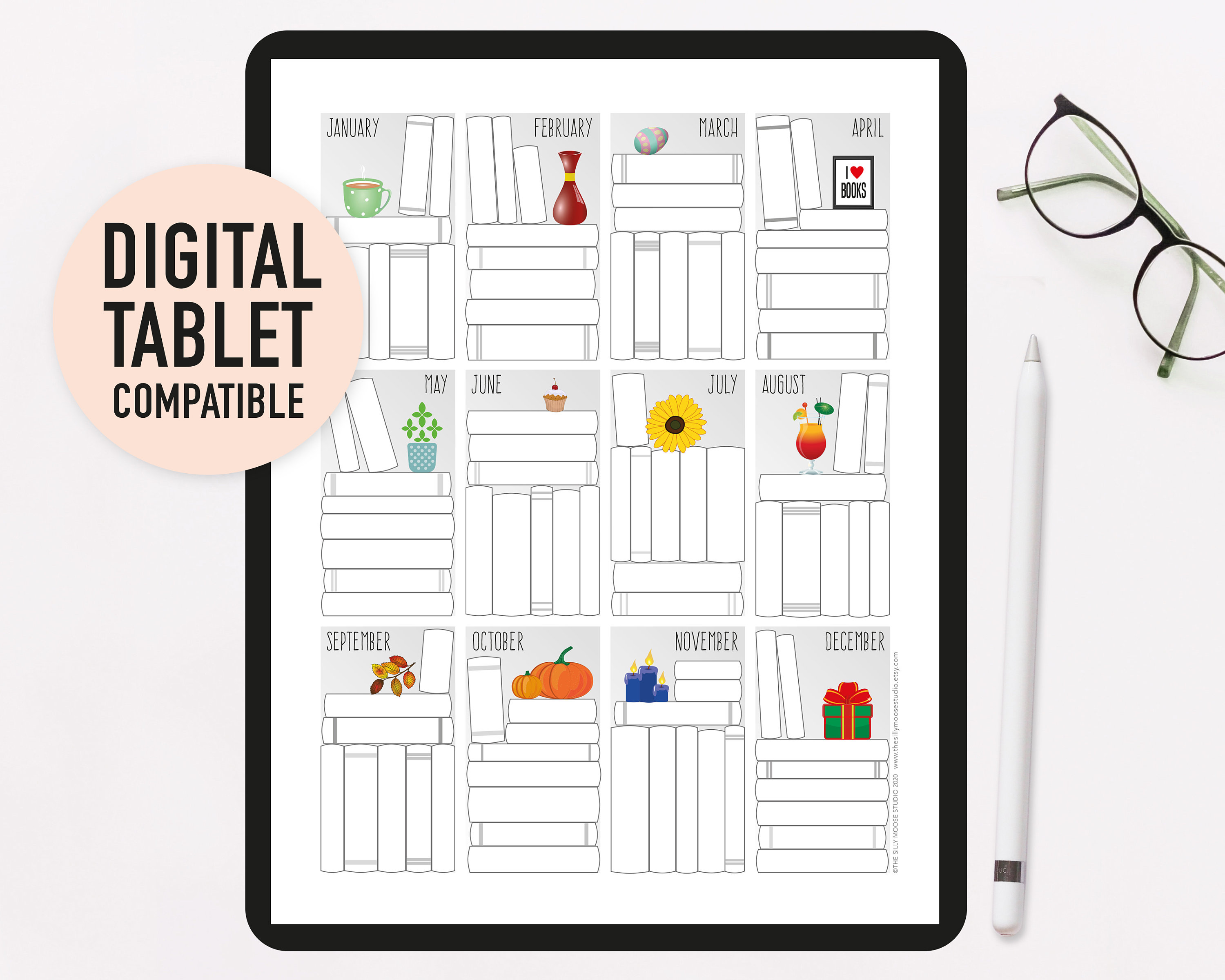 Book Tracker Printable – Bookshelf Reading Log – Books I've Read Poster ...