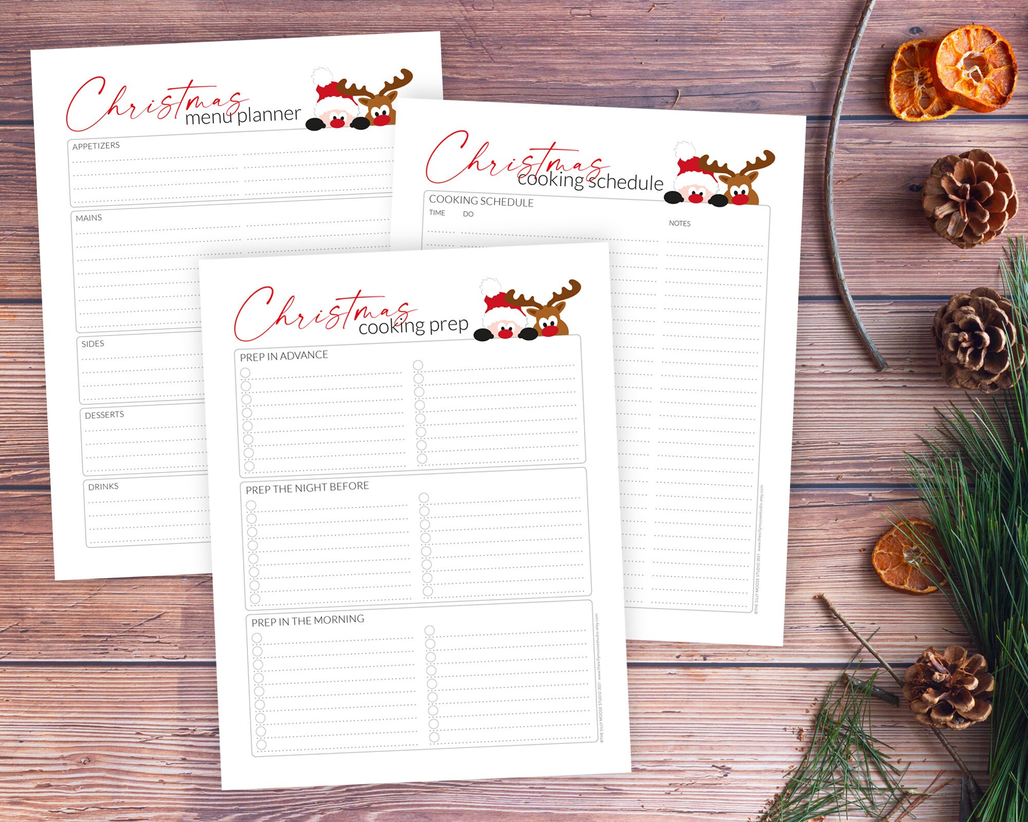 Christmas Meal Cooking Planner Printable Set – Christmas Dinner ...