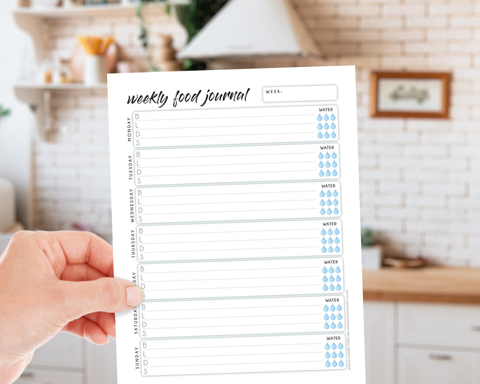 Weekly Food Log Printable & Fillable PDF Food Journal Diet - Etsy