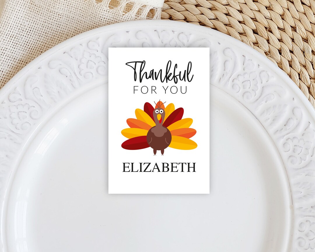 Thanksgiving Place Cards Printable – Personalized Table Setting Name ...