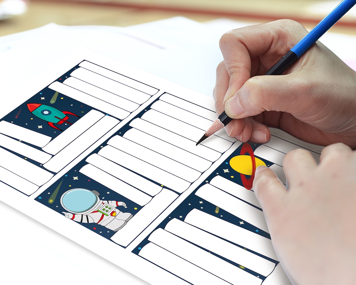 Kids Reading Log Printable Space Themed Childrens Bookshelf - Etsy