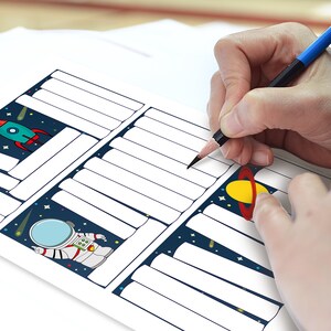 Kids Reading Log Printable – Space Themed Childrens Bookshelf Book ...