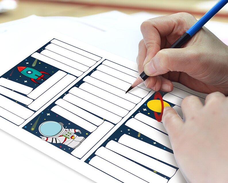 Kids Reading Log Printable Space Themed Childrens Bookshelf - Etsy