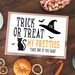 Trick or Treat Sign Printable Witch & Black Cat Social Distance ...