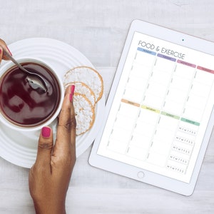 Food Journal Printable With Exercise Tracker – Weekly Food Log – Diet ...