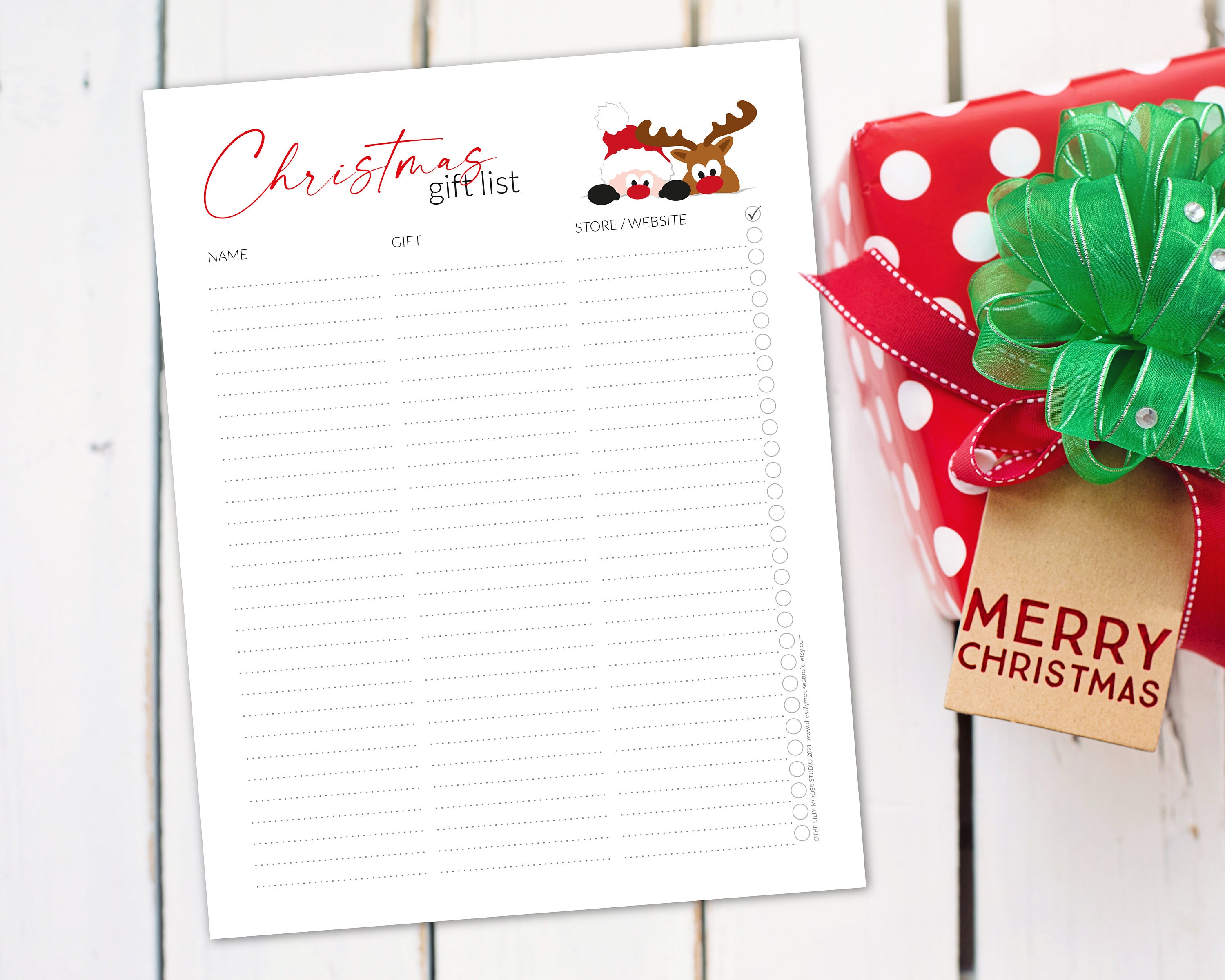 Christmas Gift List Printable Set Gift Tracker Checklist - Etsy UK