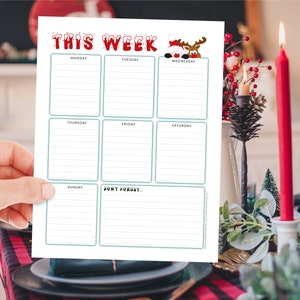 Weekly Planner Printable Christmas Theme – Seasonal Calendar Holiday ...