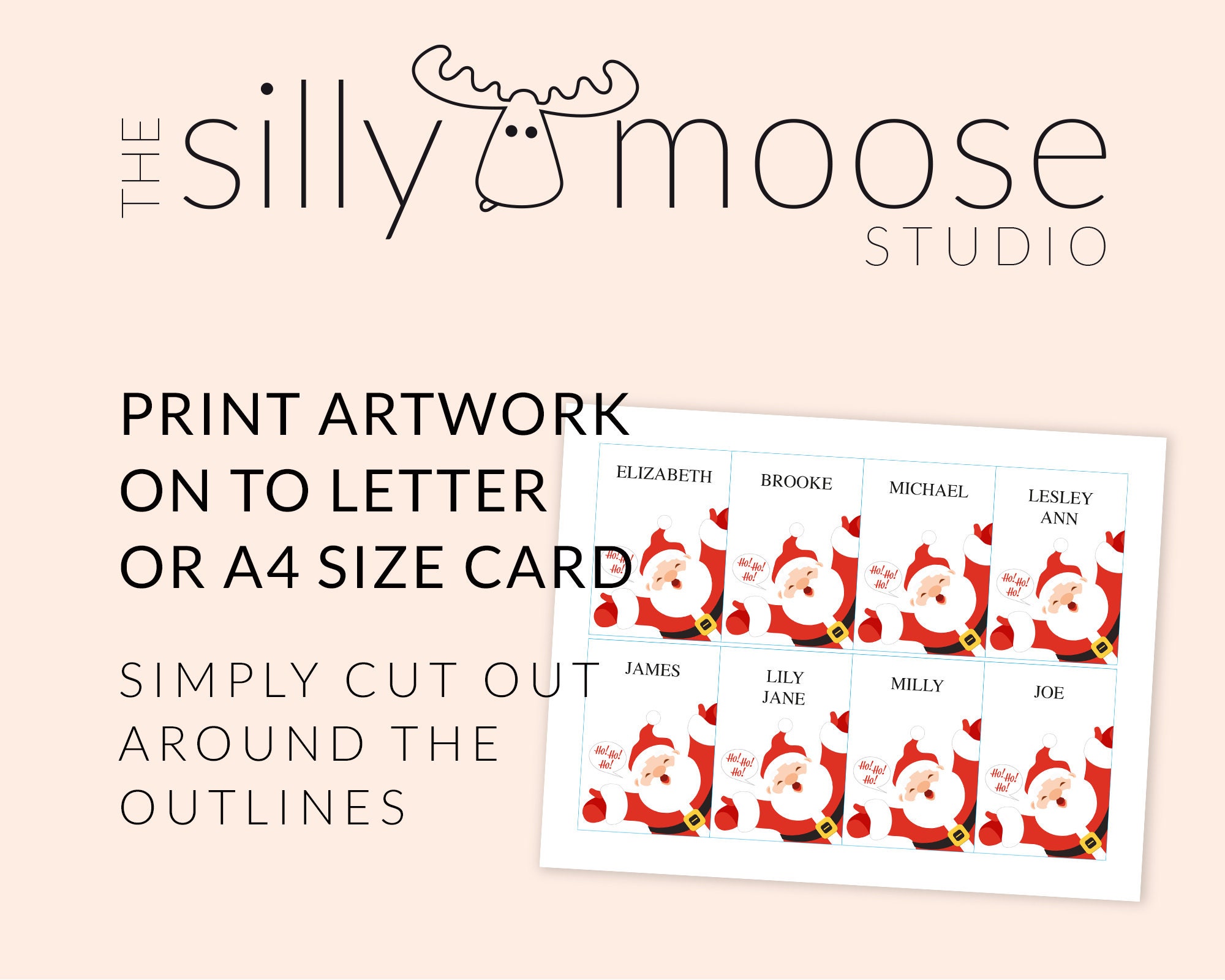 Christmas Place Cards Printable Santa Personalized Table - Etsy UK