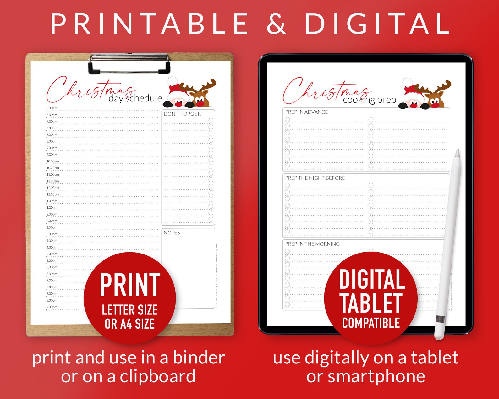 Christmas Menu Planner Printable Kit – Holiday Meal Planning Template ...