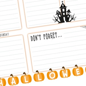 Weekly Planner Printable to Do List for Halloween Print at - Etsy UK