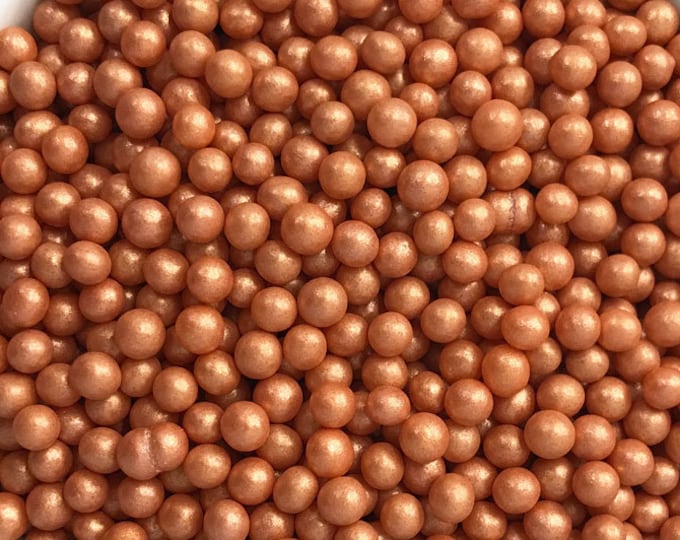 Rose Gold Edible Pearls Size 4mm 2 1/2 Ounces Sugar Pearls - Etsy