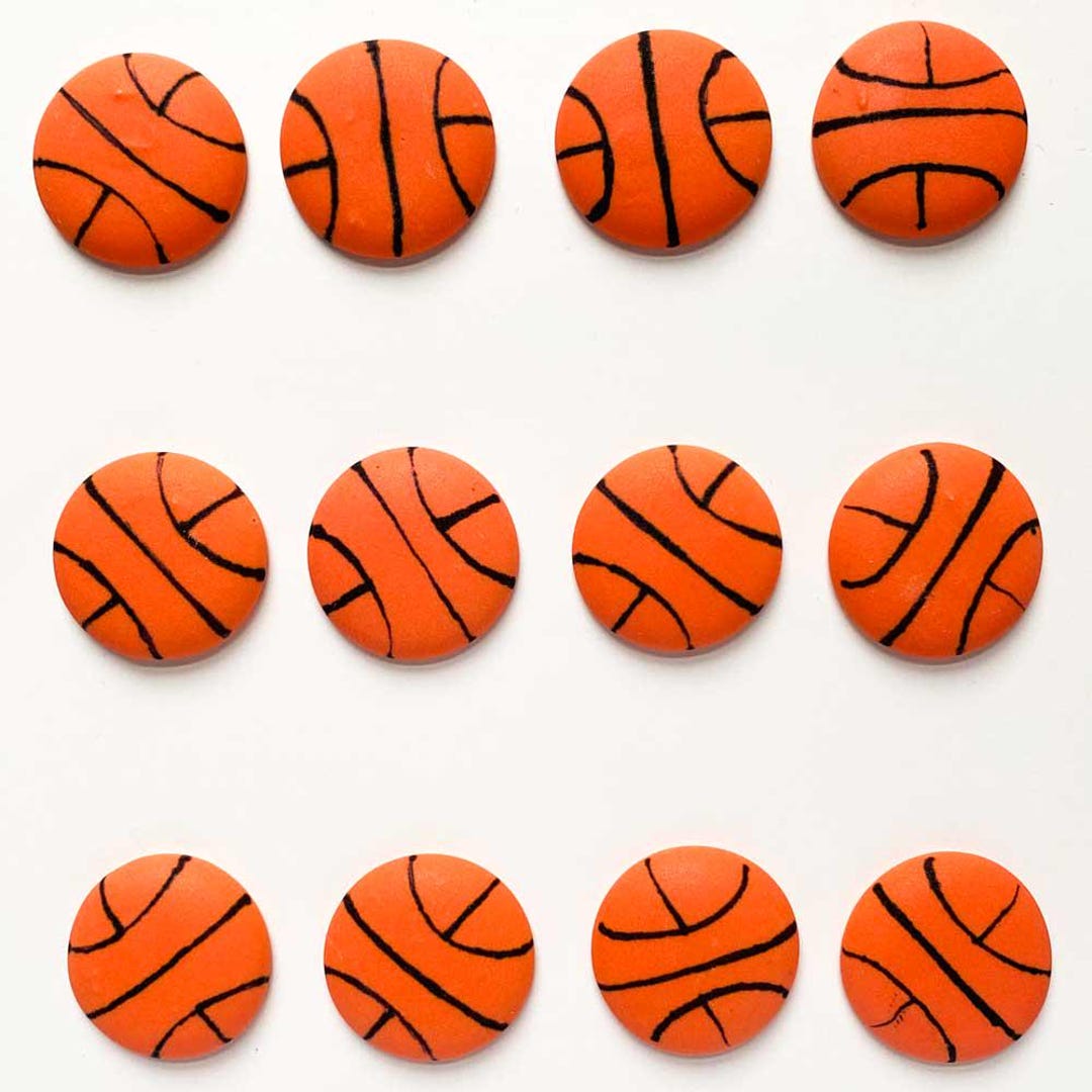 Orange Royal Icing Basketballs: Edible Cake Decorations (12 Pieces) - Etsy