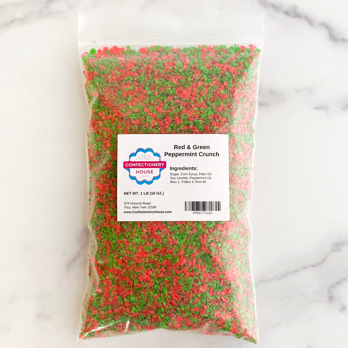 Peppermint Crunch - One Pound - Red and Green Peppermint Crunch ...