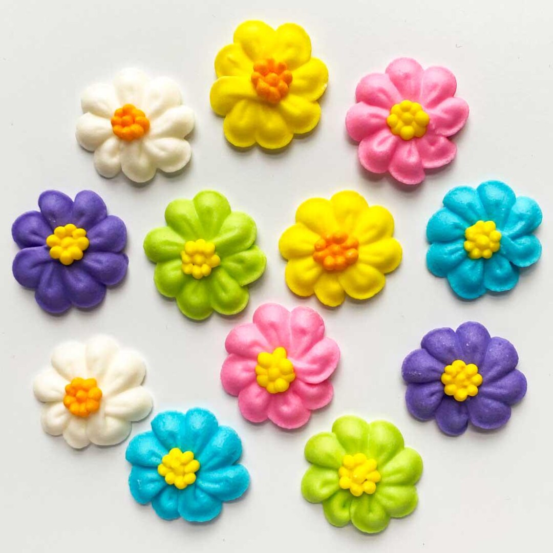 Royal Icing Daisy Assortment | 12 per Package | Edible Daisy ...