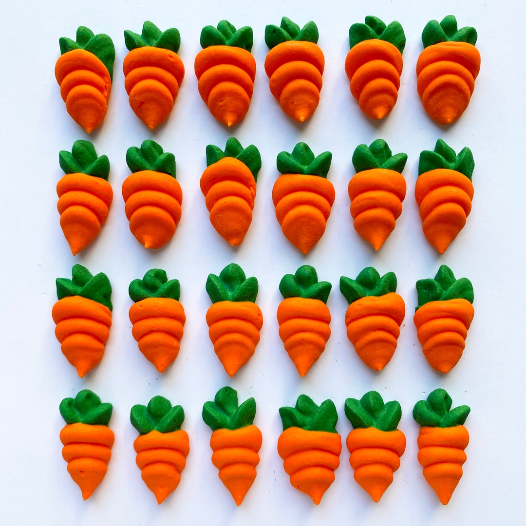 Royal Icing Carrots | 24 per Package | Edible Icing Carrot Decorations ...