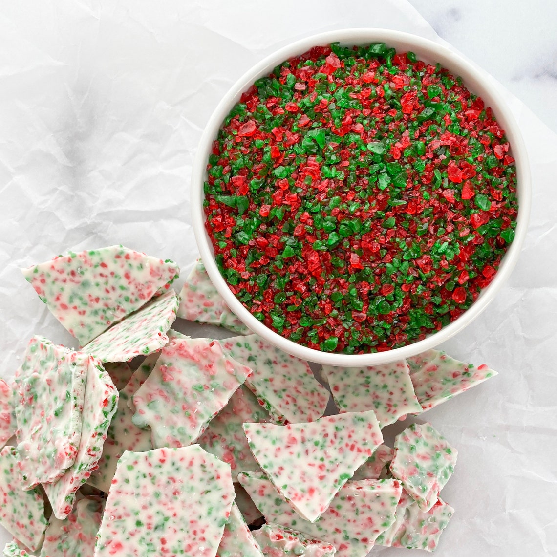 Peppermint Crunch One Pound Red and Green Peppermint - Etsy