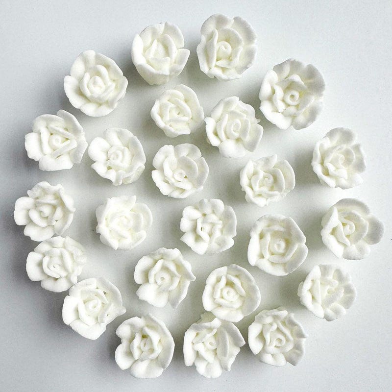 Edible Cake Roses White - Etsy
