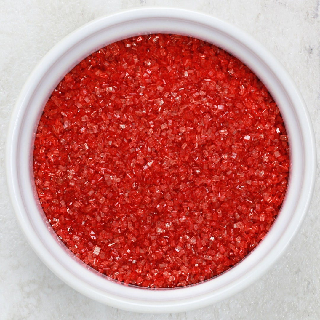 Red Coarse Sugar Crystals | 4 Ounces | Red Cookie Sprinkles | Red Sugar ...