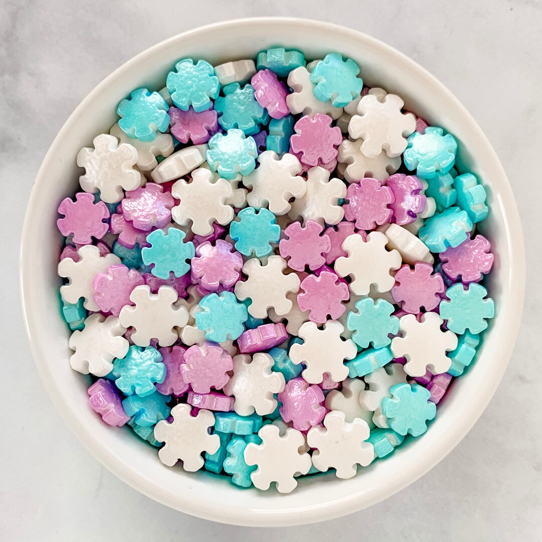 Pearlized Snowflake Sprinkles: Edible Cake Decorations (2.5 Ounces) - Etsy