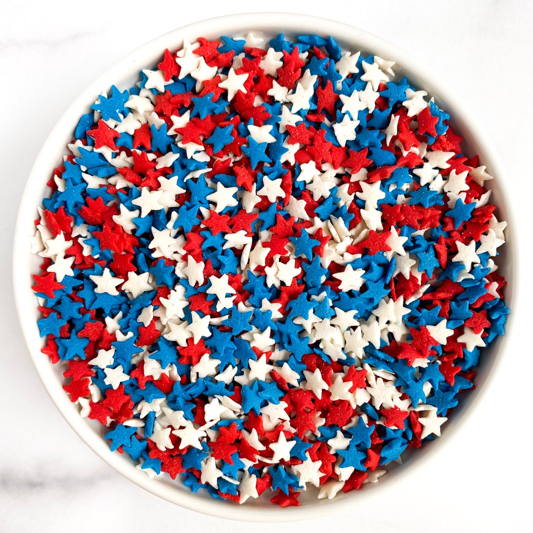 Red White and Blue Star Sprinkles | 2 1/2 Ounces | Patriotic Sprinkles ...