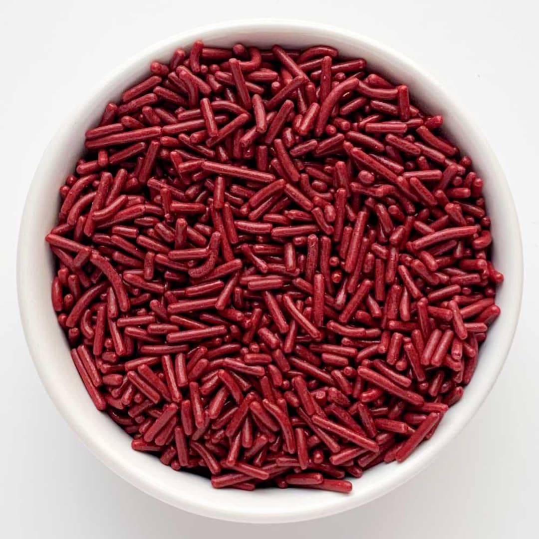 Maroon Jimmies | 4 Ounces | Edible Sprinkles | Maroon Sprinkles ...