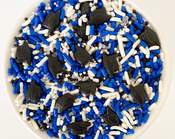 Royal Blue & White Graduation Sprinkle Blend 1 LB Blue White Blend of ...