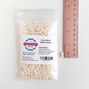 5MM White Sugar Pearls: Edible Cake Decorations (2.5 Ounces) - Etsy