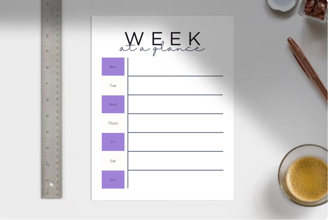 Editable Template for Weekly Planner - Etsy