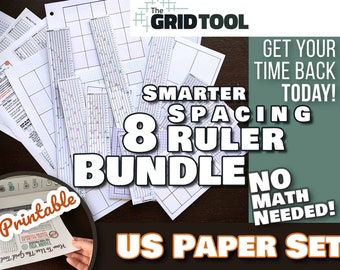 US Letter, Filler Paper 5mm Smarter Spacing Ruler Bundle : Printable ...