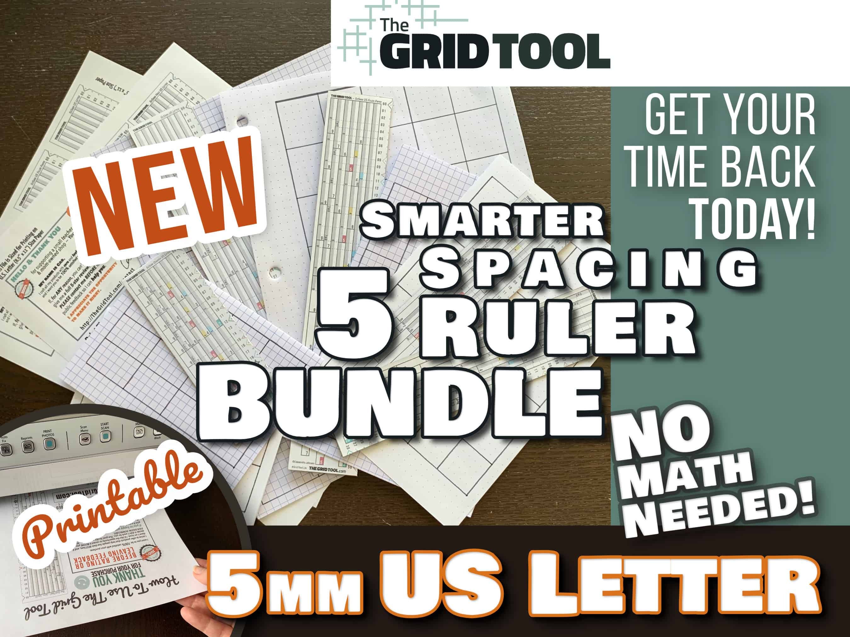 US Letter, Filler Paper 5mm Smarter Spacing Ruler Bundle : Printable ...