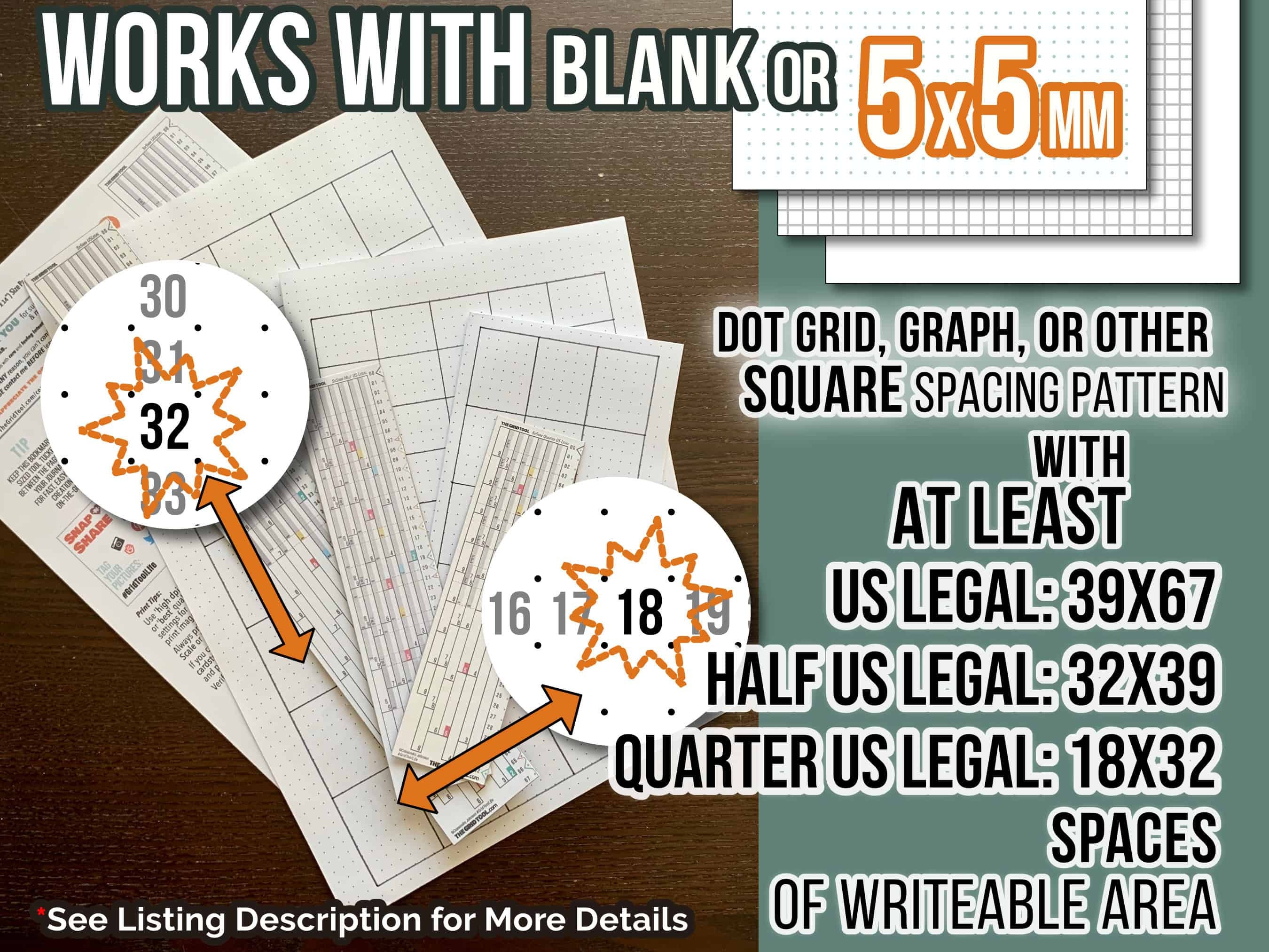 US Legal Paper 5mm Smarter Spacing Ruler Bundle Printable Art ...