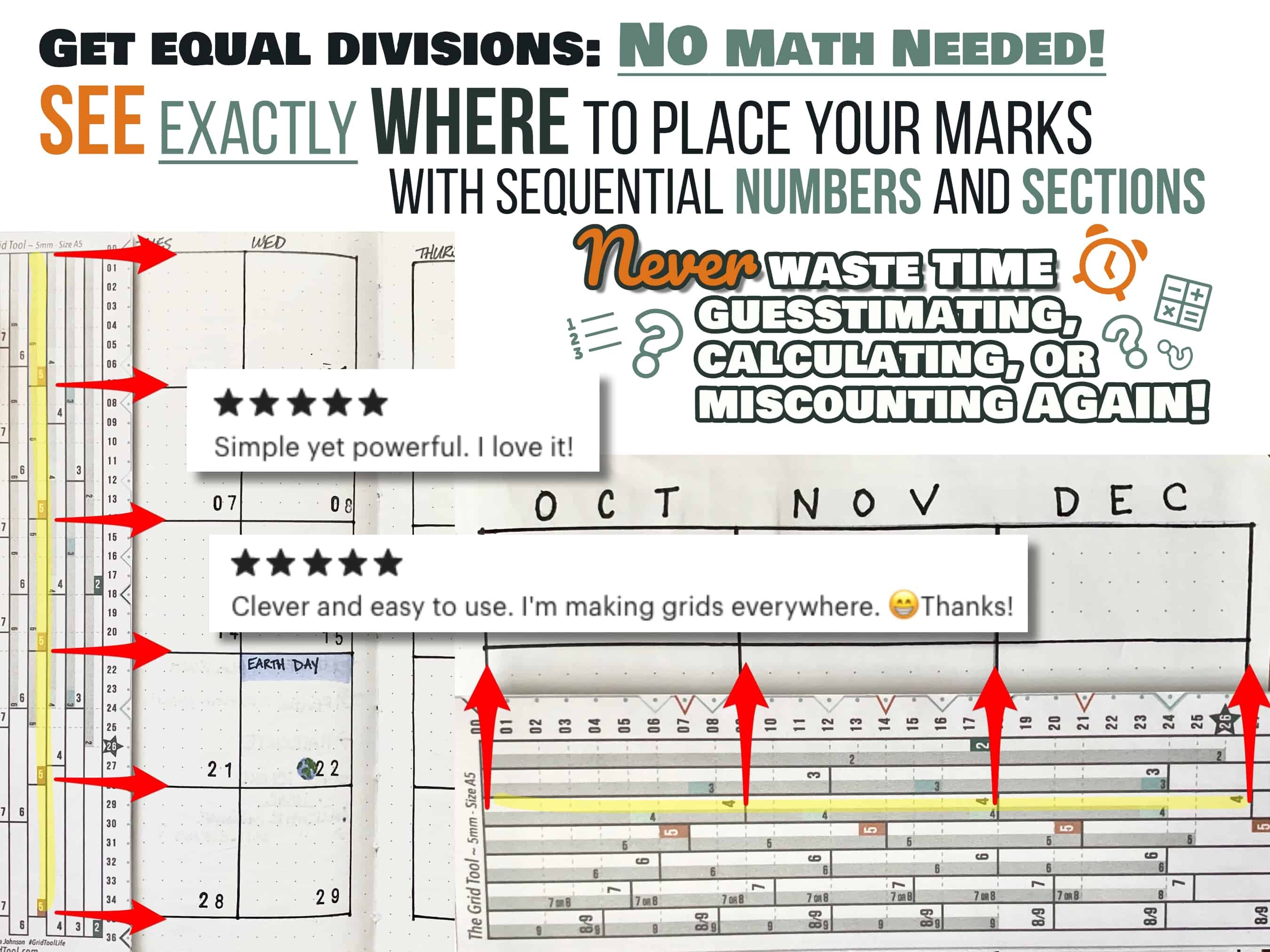 A6 5mm Smarter Spacing Ruler Printable Bullet Journal Layout Row and ...
