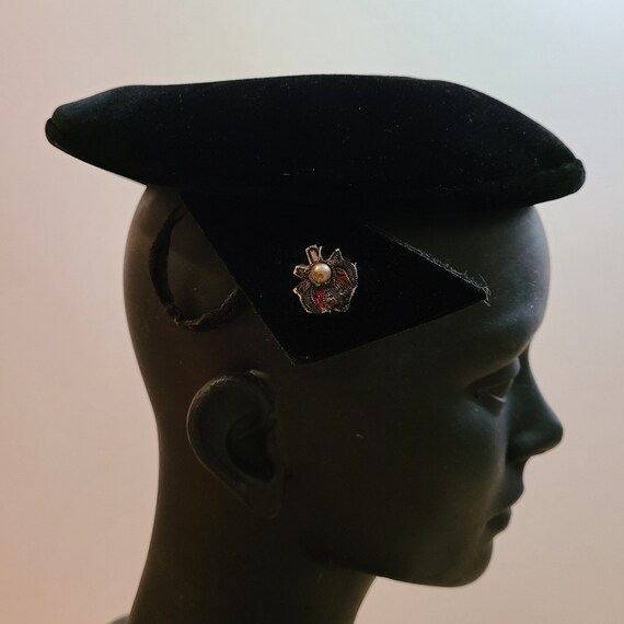 1960 Military inspired vintage hat fascinator - Gem