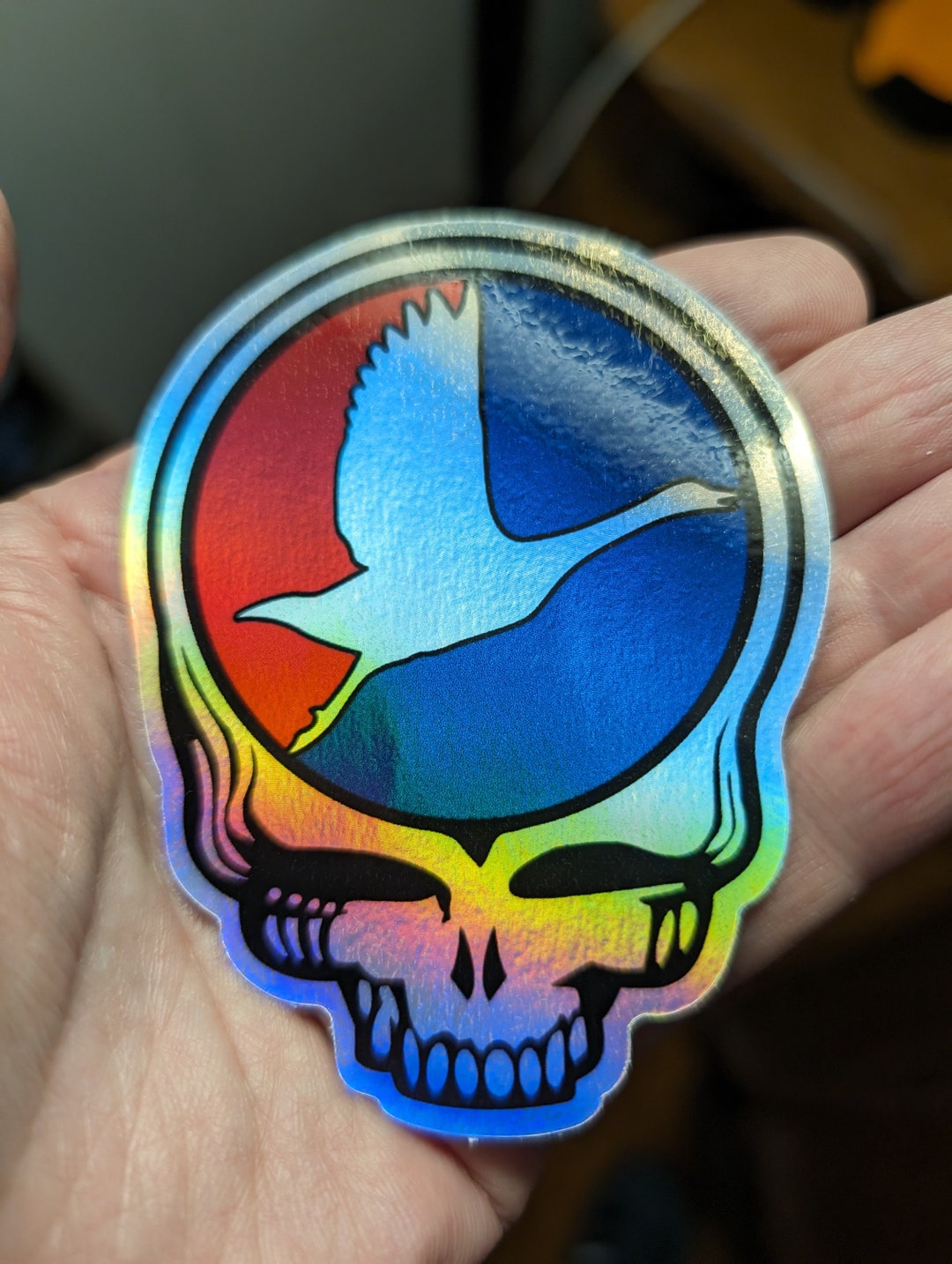 Holographic Goose Stealie Sticker - Etsy
